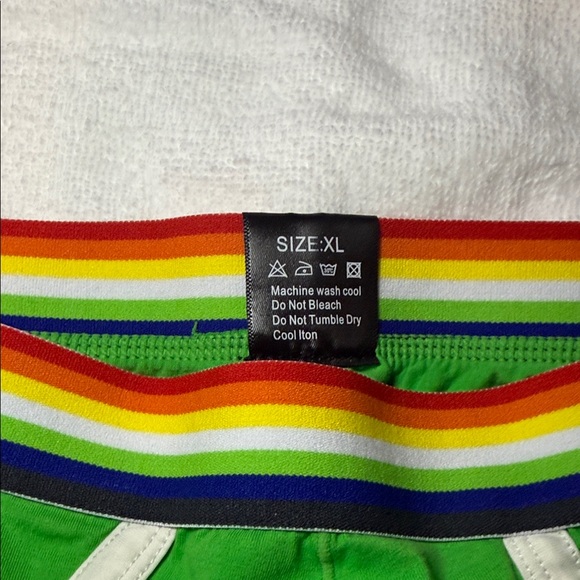 Underwear & Socks | Green Briefs With Rainbow Waistband | Poshmark